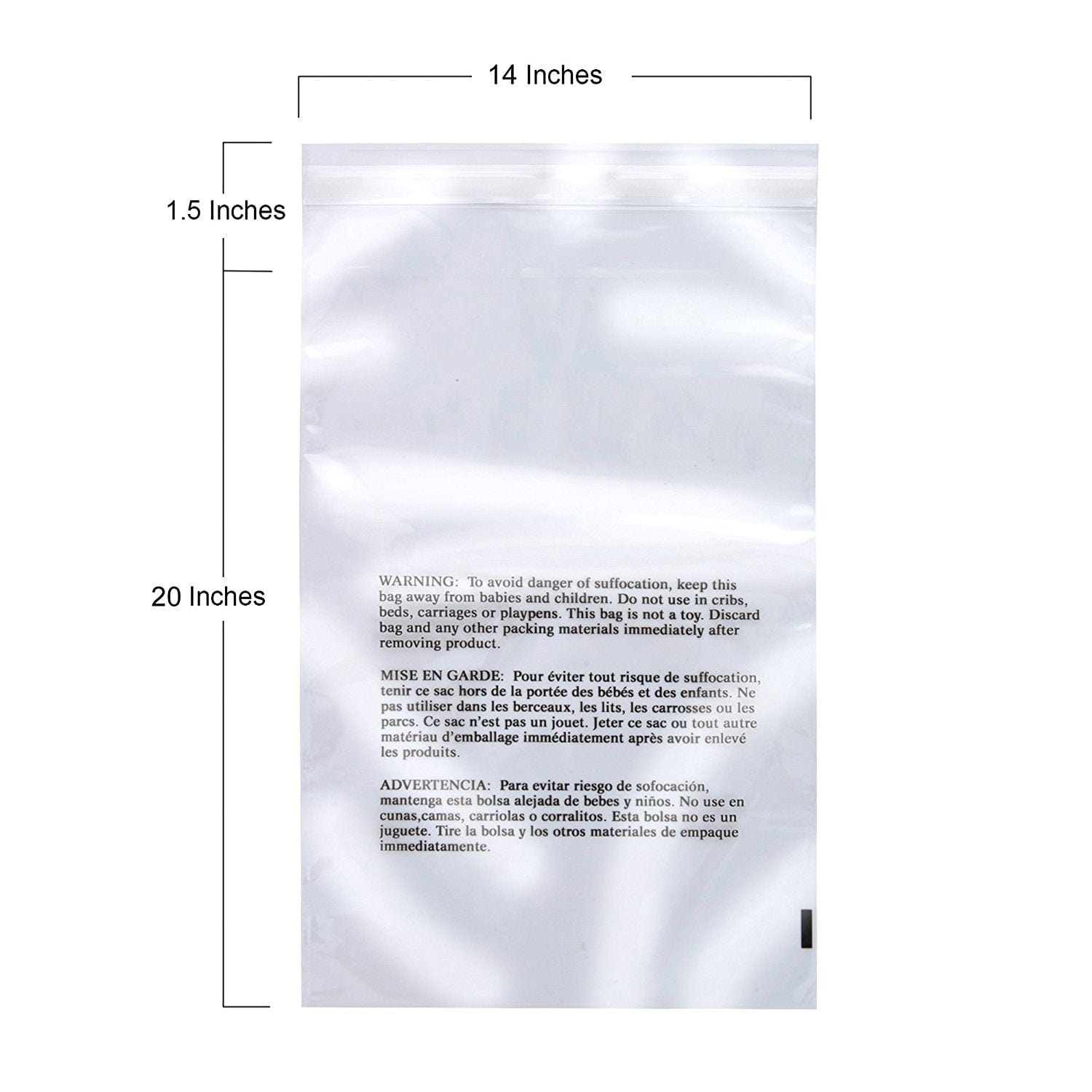 Poly Bags Size Combo Pack with Suffocation Warning by Retail Supply Co