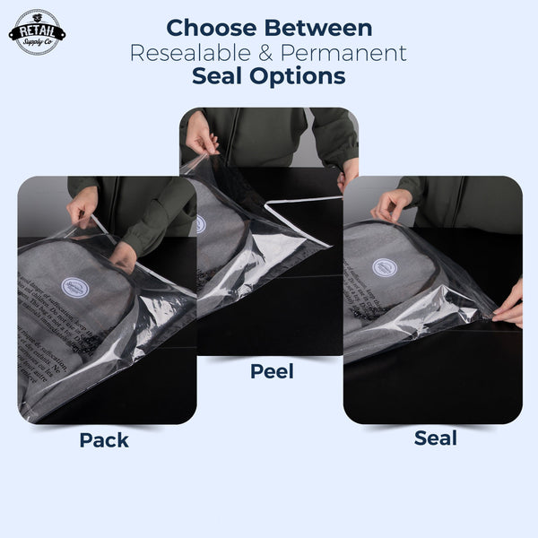16x22" Poly Bags - Suffocation Warning - Self Seal