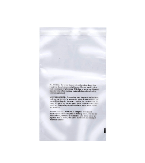5x7" Poly Bags - Suffocation Warning - Self Seal